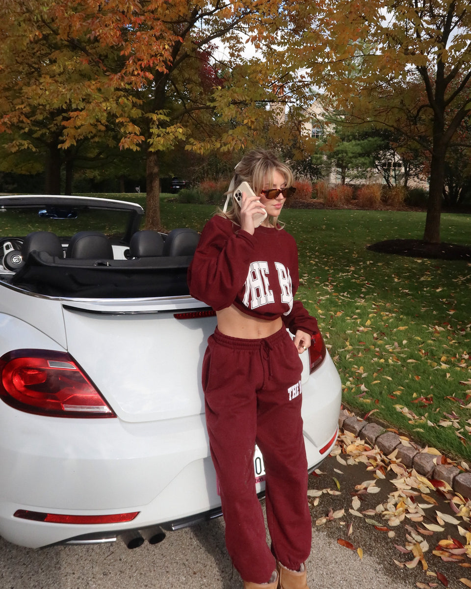 VARSITY SWEATPANTS MAROON – The Bar